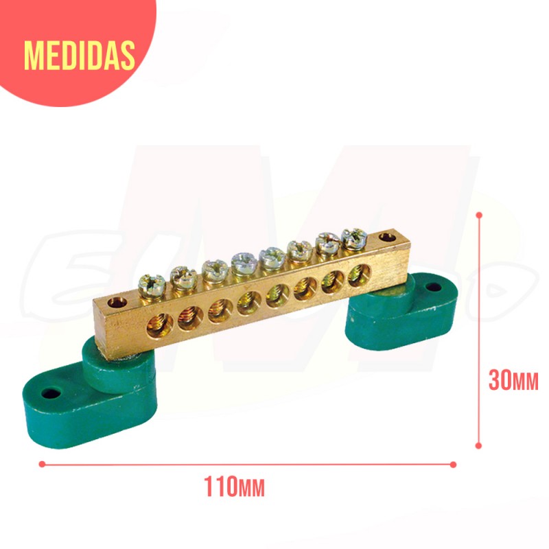 Bornera Unipolar para Din 8 Bornes Verde Tbcin